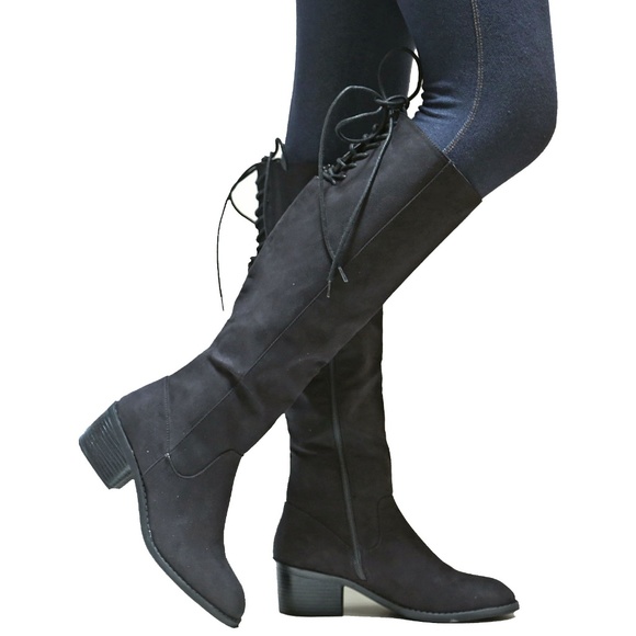 Shoes | New Black Back Lace Western Riding Boots | Poshmark